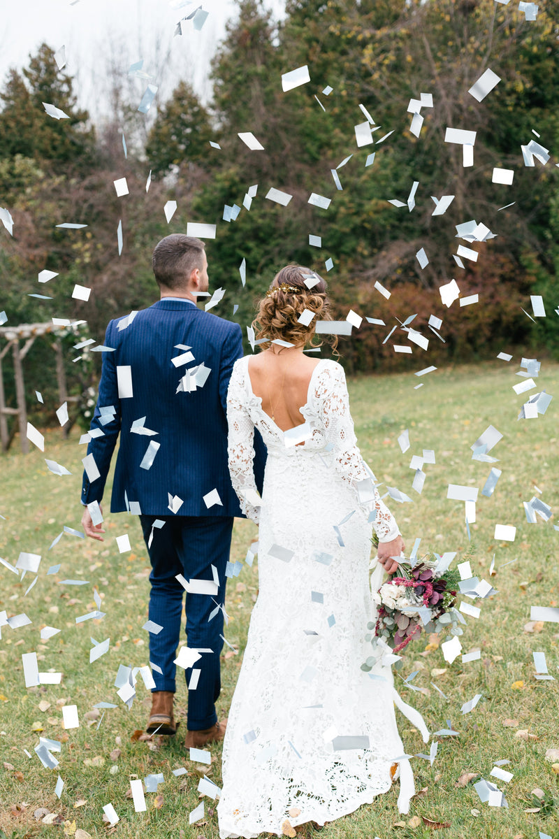 White Biodegradable Confetti Cannons - Rose Gold – Belle & Beau ...